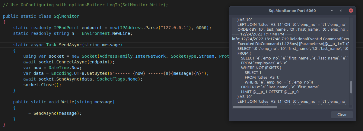 Recording EF Events in an External Window : r/dotnet